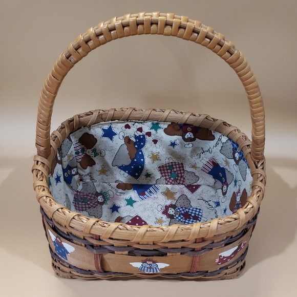 unbranded | Accents | Vintage Bamboo Wicker Guardian Angel Basket ...